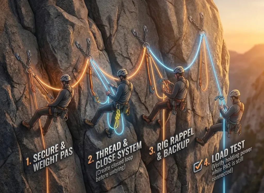 Zero Error Descent: A Closed System Guide on How to Rappel